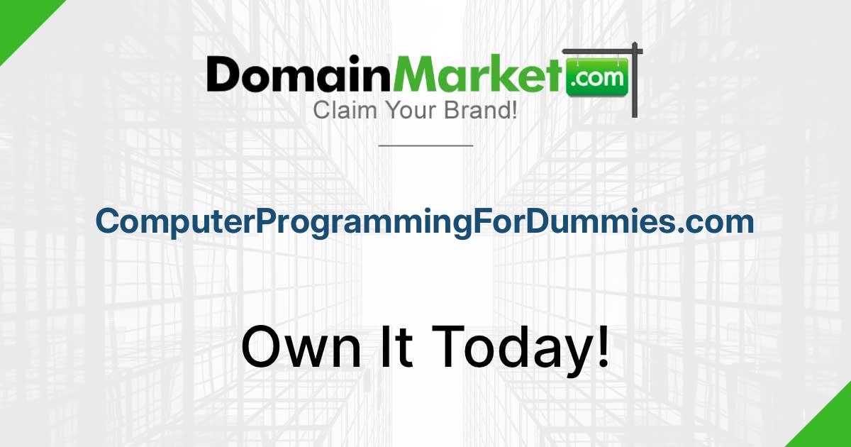 ComputerProgrammingForDummies.com - Technology Domains for Sale - Buy ...