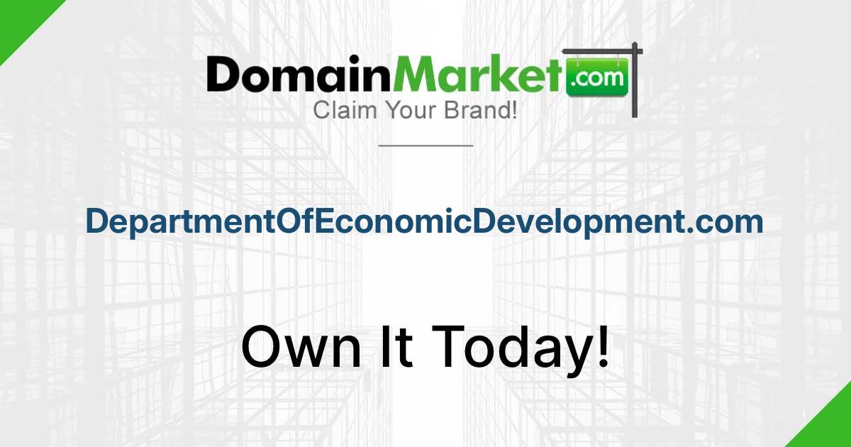 DepartmentOfEconomicDevelopment.com - Government Domains for Sale - Buy ...